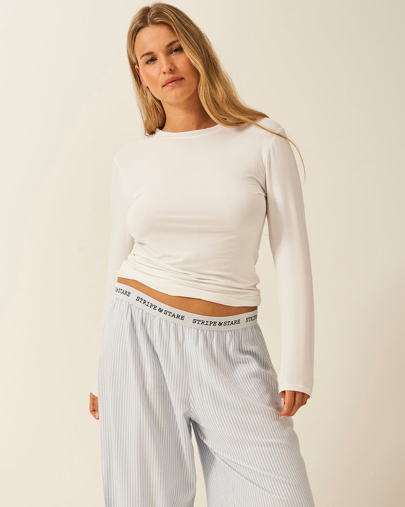 Long Sleeve Under Layer Top - White | Sustainable TENCEL™ Underwear ...