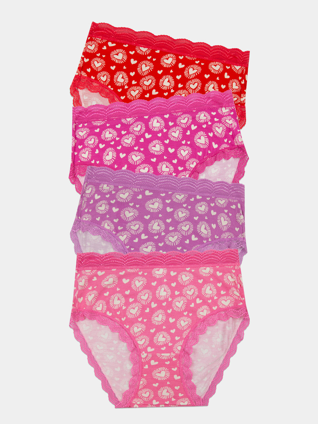 High Rise Brief Four Pack - Hearts on Fire | Sustainable TENCEL ...