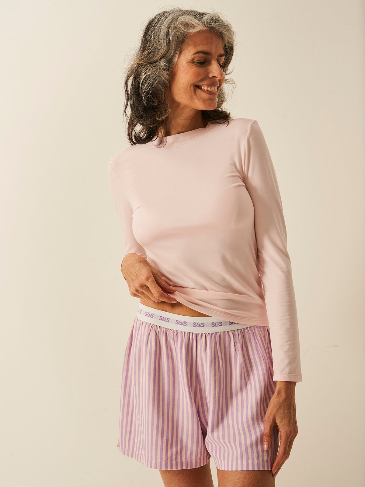 Long Sleeve Under Layer Top - Pale Pink | Sustainable TENCEL™ Underwear ...