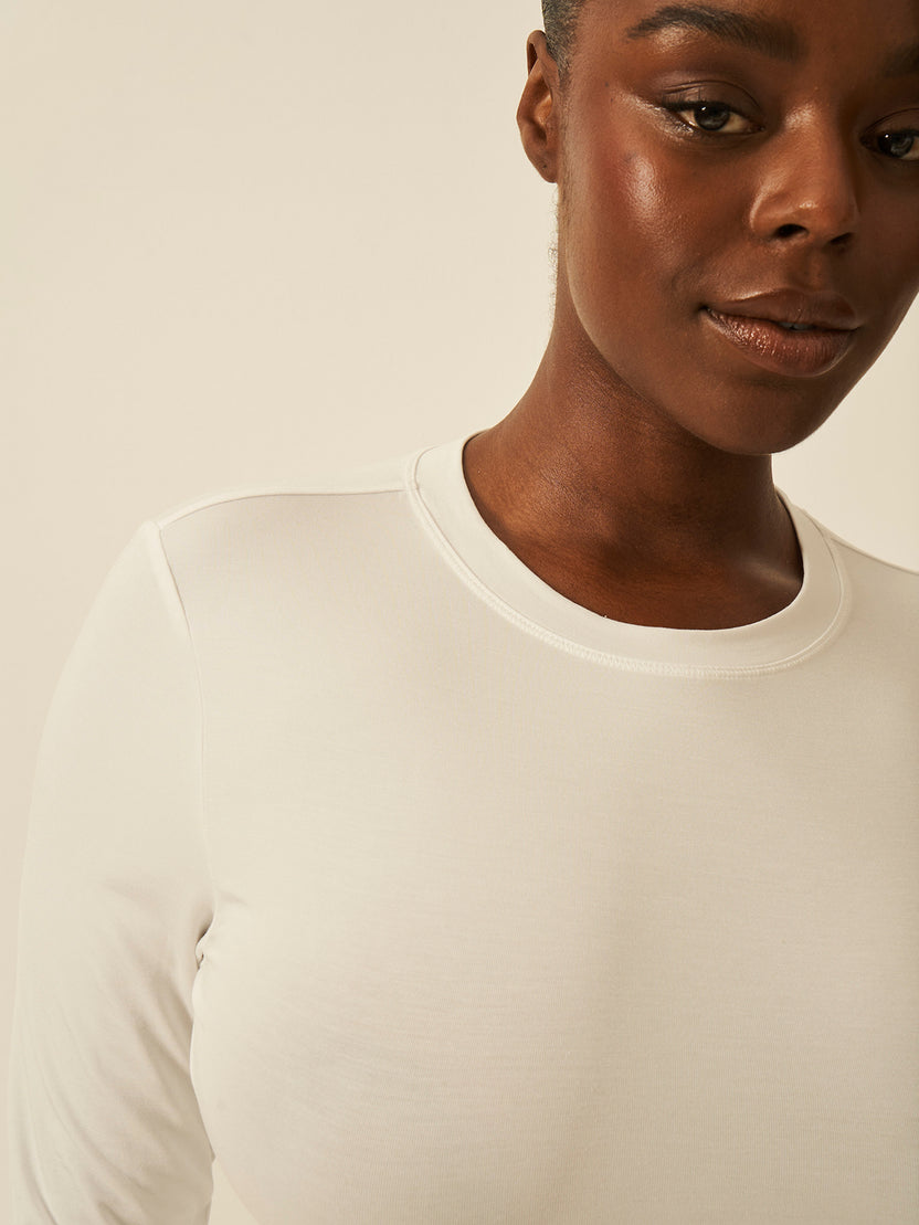 Long Sleeve Under Layer Top - White | Sustainable TENCEL™ Underwear ...